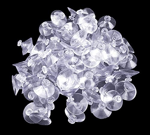 OMYZERO 100pcs Mini Clear Plastic Suction Cups Without Hooks (20mm)