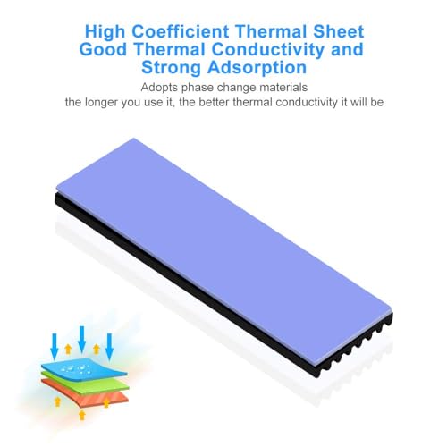ELUTENG M.2 SSD Heatsink for PS5 / PC Easy Installation Heat Sink M2 SATA NVME Cooling Sink with 4 Thermal Silicone Pads M.2 SSD Cooler Set Heat Reduction for 2280 WD SanDisk Crucial Kingston Samsung