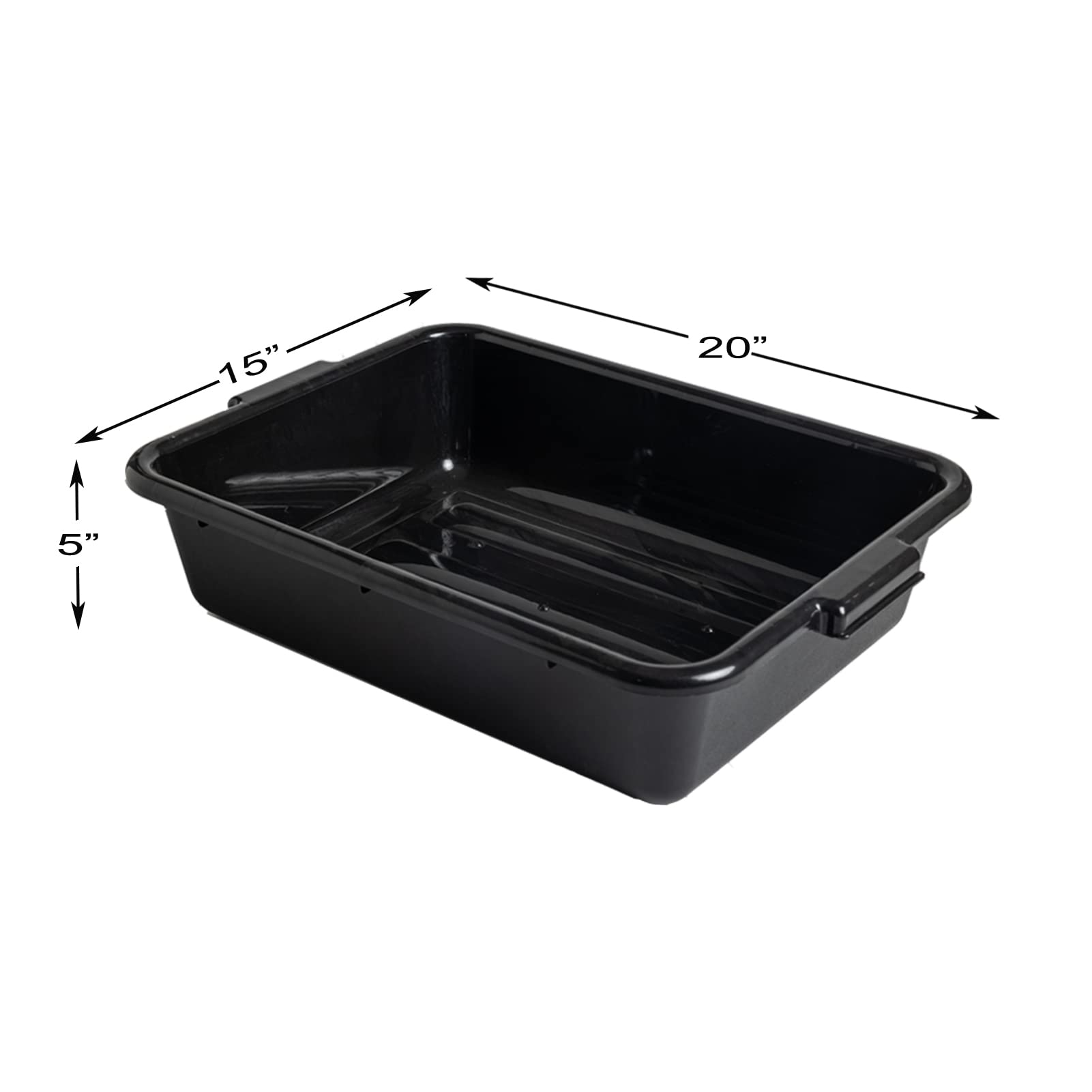 luston 4-Pack Bus/Utility Box, 4.6 gal/17.6 L Commercial Storage Box,Commercial Bus Tub/Bin, Black