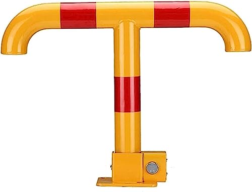 Parking Barrier Post Safety Bollard T-Shaped Heavy Duty Car Parking Space Lock Bollard Folding Lane Parking Barriers Security Posts for Private, Business, with Screws & Key (Color : Yellow, Size : 5