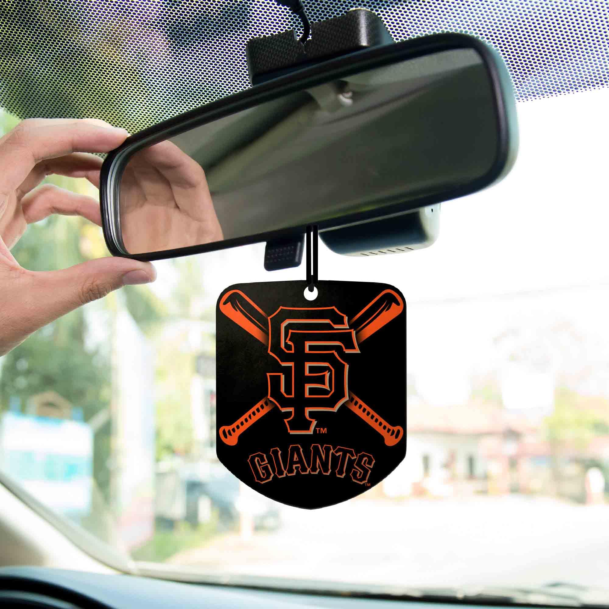 FANMATS 61556 MLB San Francisco Giants Hanging Car Air Freshener, 2 Pack, Black Ice Scent, Odor Eliminator, Shield Design with Team Logo