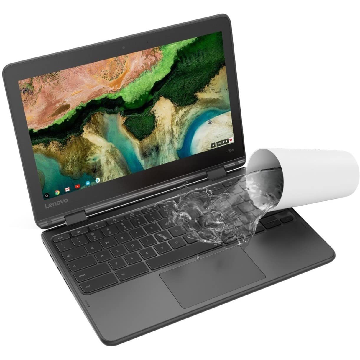 Lenovo 300e Windows 2nd Gen 81M9007MUS 11.6" Touchscreen Netbook - HD - 1366 x 768 - Intel Celeron N4120 Quad-core (4 Core) 1.10 GHz - 8 GB Total RAM - 128 GB SSD - Gray