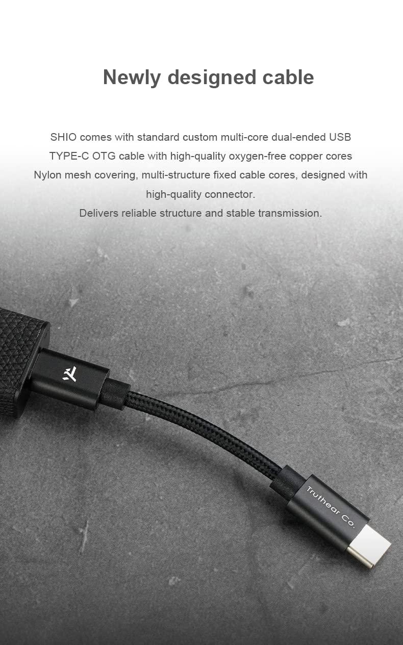 Fanmusic Truthear SHIO Dual CS43198 Lossless Portable DAC Amplifier with USB Type C Port 3.5mm Single-Ended and 4.4mm Balanced Output