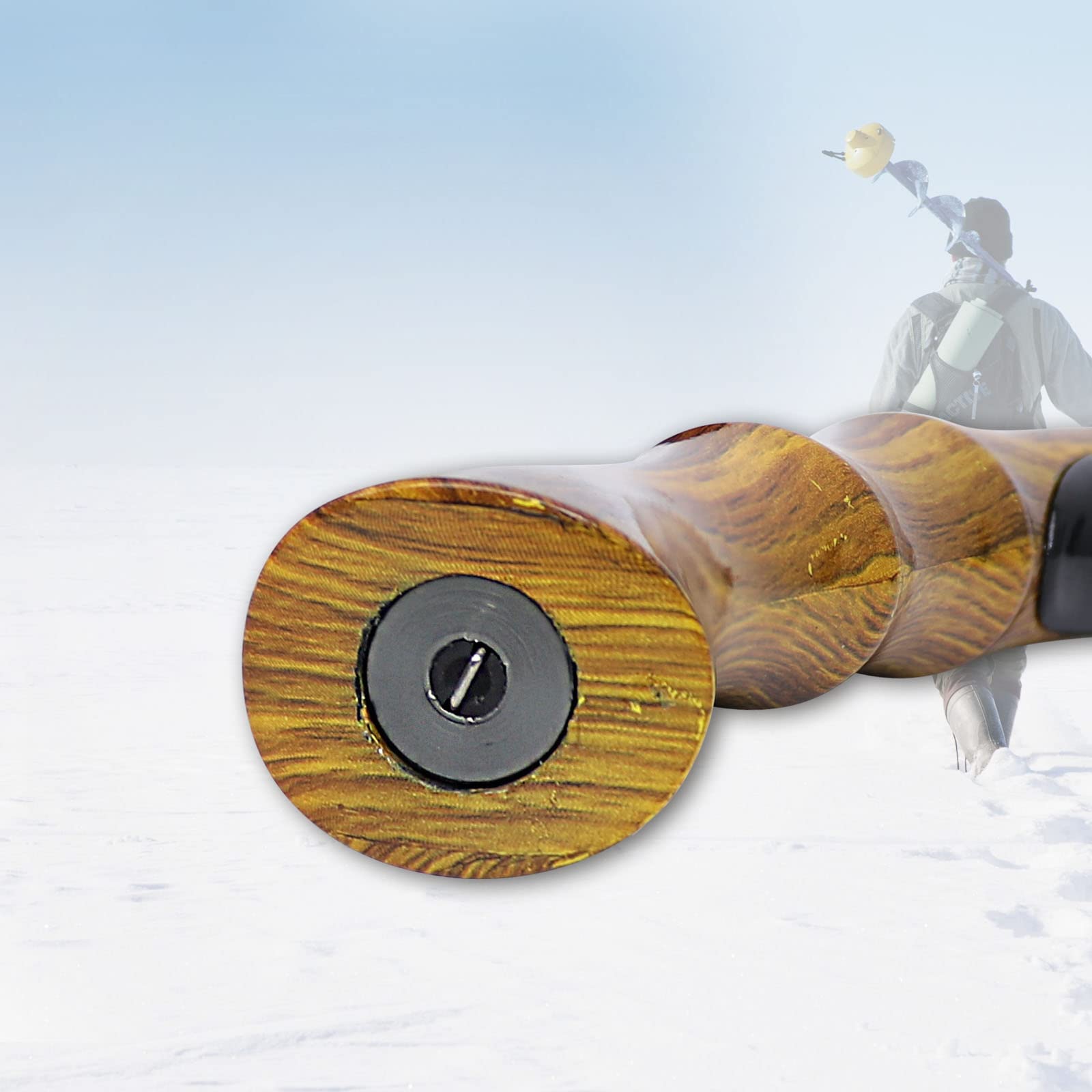 Fiblink 2-Piece Portable Travel Ice Fishing Rod 23 Inches Light Power Spinning/Casting Ice Pole