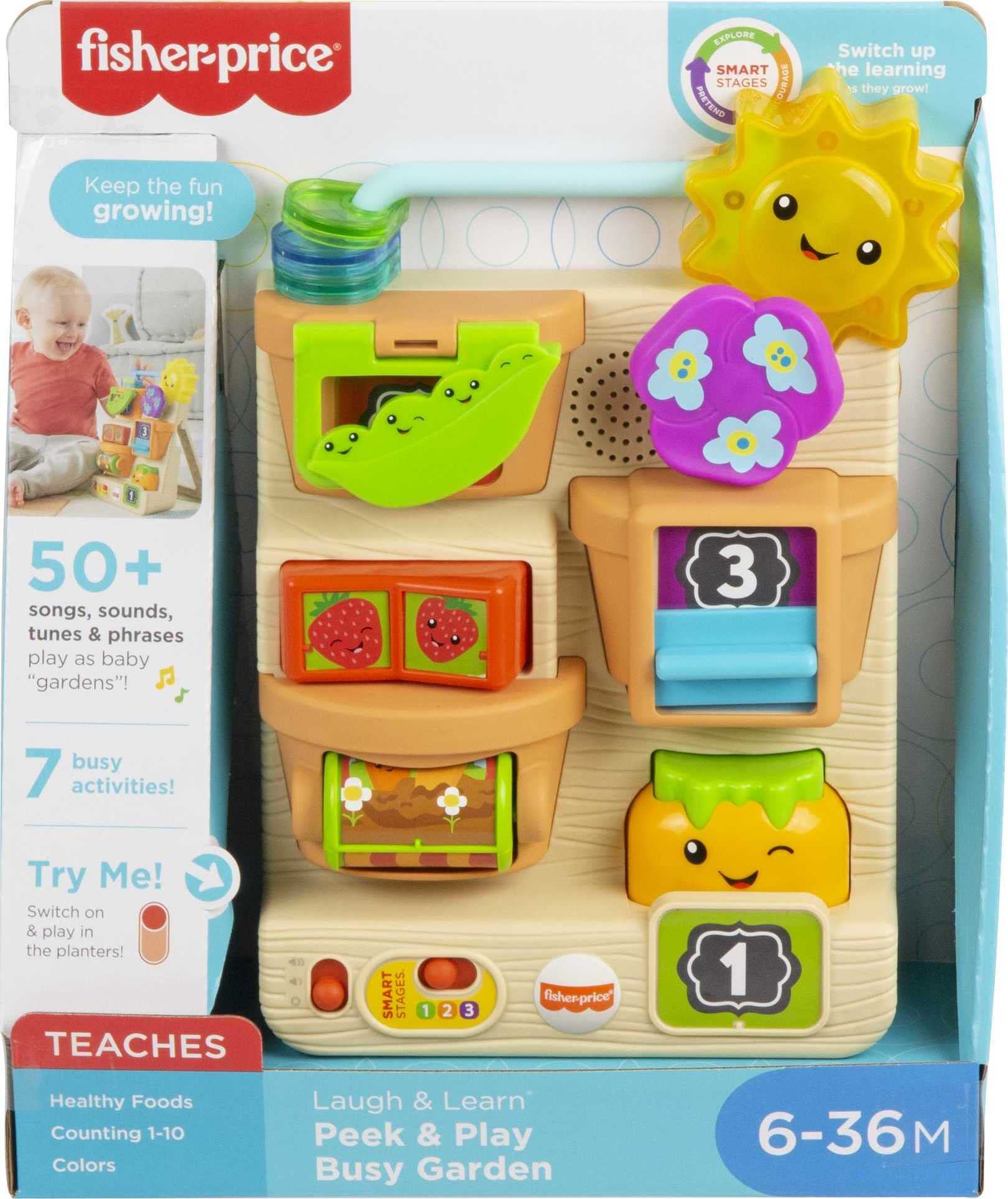 Fisher-Price Laugh & Learn Peek and Play Busy Garden, Musical Activity Toy with Learning Content for Baby and Toddlers