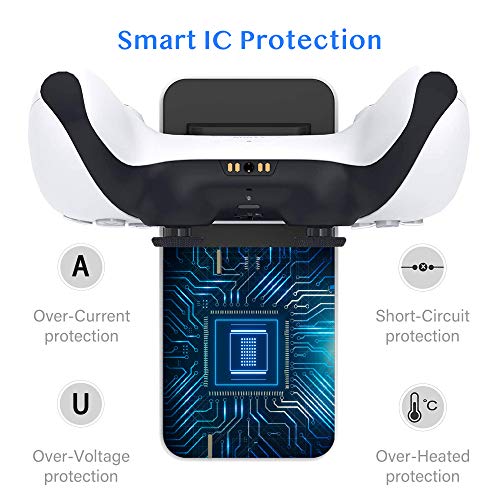 FANPL Newest PS5 Controller Charger Station with 4 Detachable USB C Ports, Avoid Damage to The Controller - Quick and Safe Charging