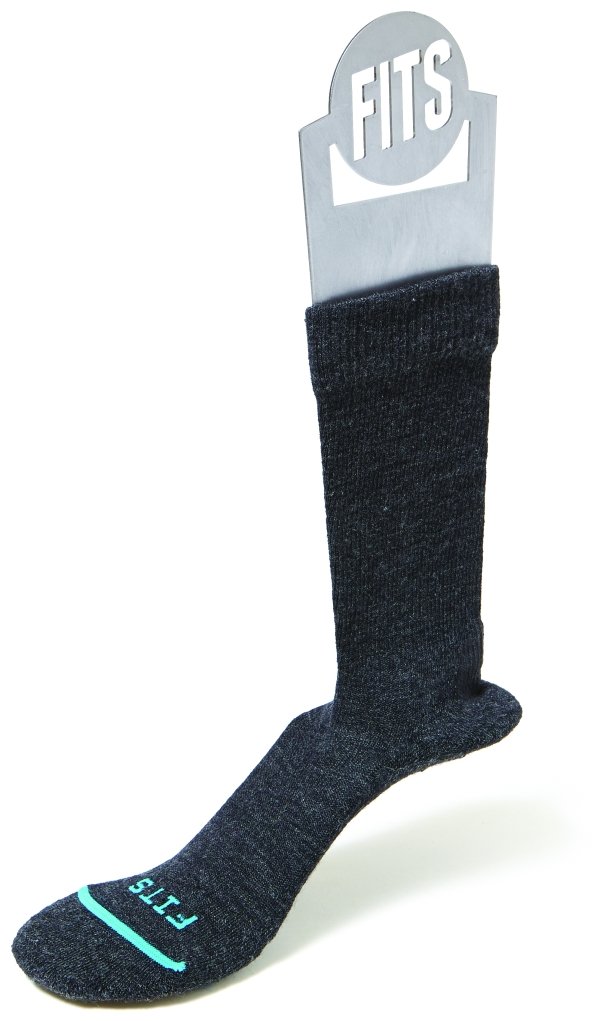 FITS Casual – Crew: Everyday Men's Socks, for All Day Wear, Comfortable, Breathable, Casual, Calf High Wool Sock, Charcoal, XL