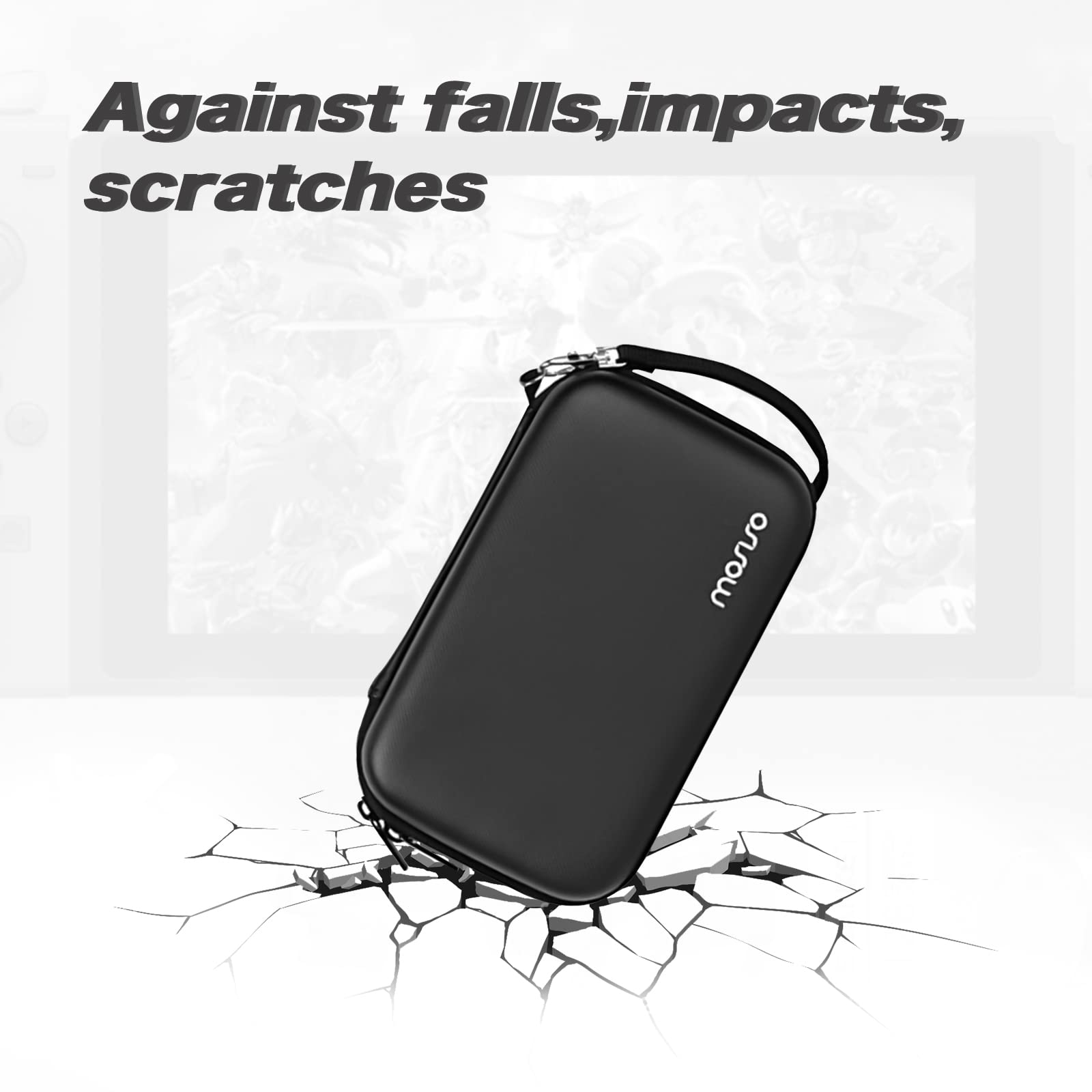 MOSISO Game Card Carrying Case Compatible with Nintendo Switch OLED 2021/Switch Game/PS Vita Game/SD Memory Card, Portable Protective Switch Game Holders Storage Bag with 80 Game Cartridges, Black
