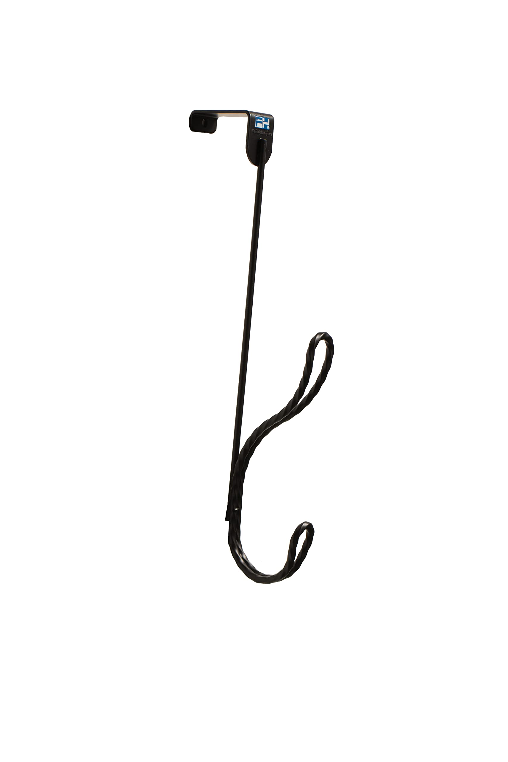 FantasHome Over The Door Hook Rack with 2 Hooks - Twisted Design (Black)