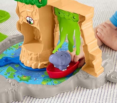 Fisher-Price Little People Toddler Playset Share & Care Safari 2-Ft Tall Toy with Lights Sounds & 7 Figures for Ages 1+ years