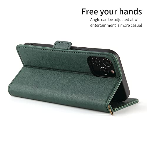 Fansipro Wallet Folio Case for Samsung Galaxy A40, Premium PU Leather Slim Fit Cover for Galaxy A40, 2 Card Slots, 1 Transparent Photo Frame Slot, Anti-Dust, Green