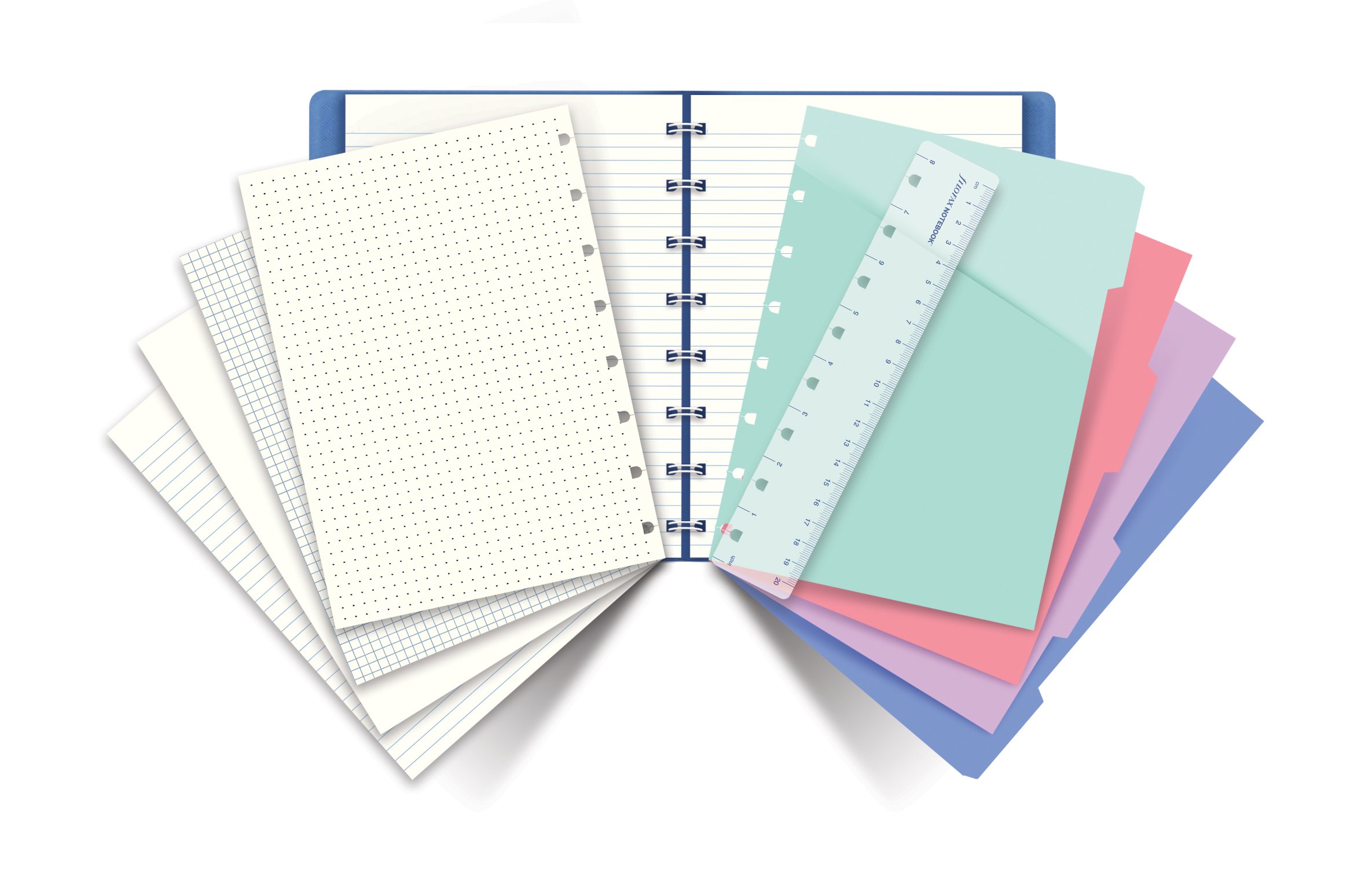 Filofax REFILLABLE NOTEBOOK CLASSIC, 10.8" x 8.5" Black - Elegant leather-look cover with moveable pages - Elastic closure, index, pocket and page marker (B115101U), Letter Size
