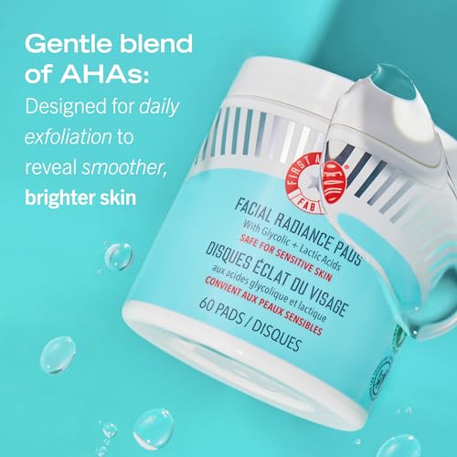First Aid Beauty Facial Radiance Pads β Daily Exfoliating Pads with AHA that Help Tone & Brighten Skin β 60 Count