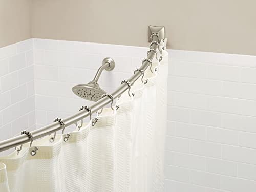 Moen CSR2164BN 72 in. Permanent Mount Adjustable Curved Shower Rod, Brushed Nickel