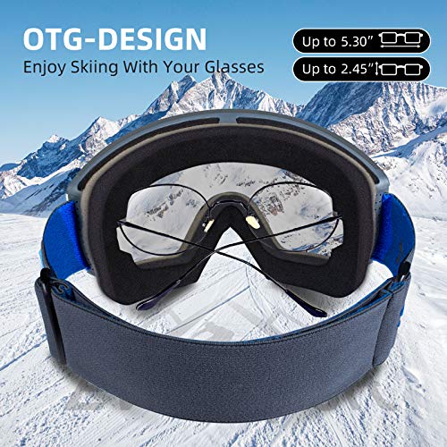 EverSport M81 Ski Goggles Pro, Magnetic Snowboard Snow Goggles for Women Men, UV Protection