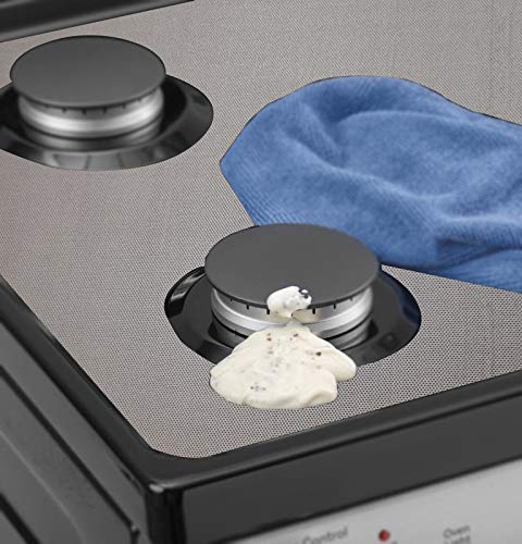 FireFly Home Stove Top Protector for Whirlpool Gas Range Stove, Custom Fit Ultra Thin Reusable Burner Splatter Spill Guard Protective Cover Liner in Silver - WFG320M0BB