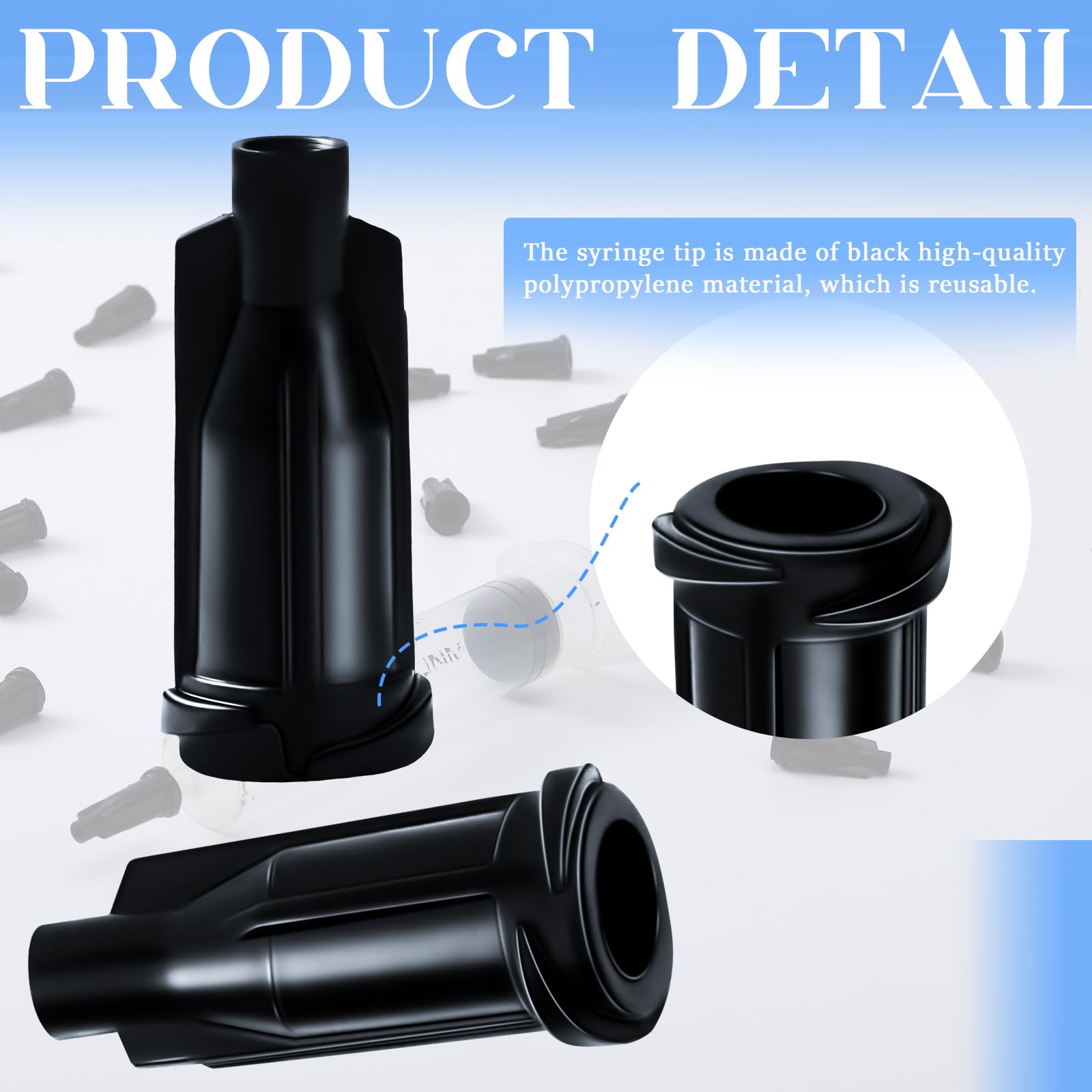 TrelaCo 1000 Pieces Syringe Tip Caps Syringe Caps Dispensing Needle Tip Caps Black Syringe Plug with Storage Box Compatible with Luer Lock Syringes