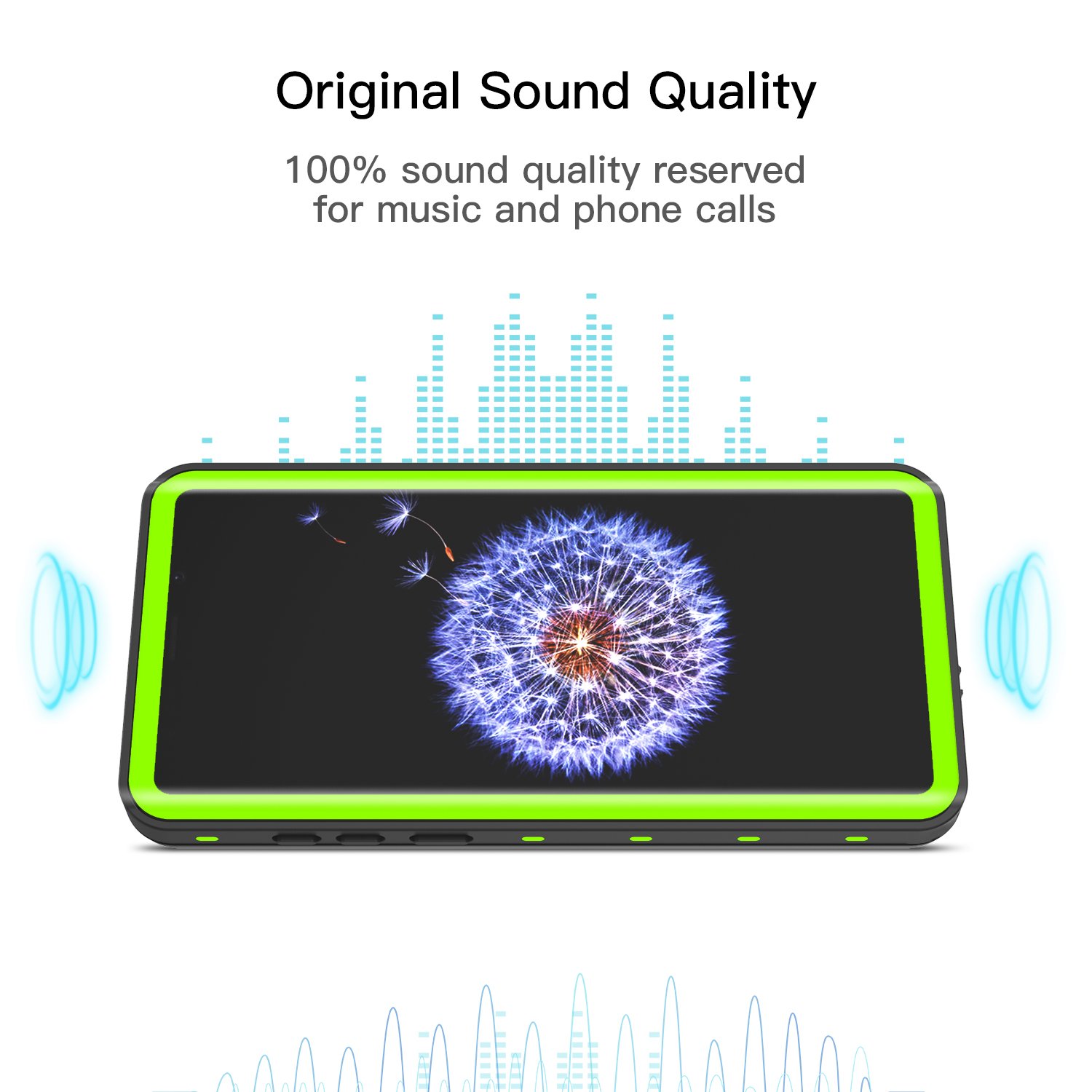 Fansteck Samsung Galaxy S9 Plus Waterproof Case, IP68 Waterproof/Snowproof/Shockproof/Dirtproof, Full-Body Protective Case with Built-in Screen Protector for Galaxy S9+ Plus (6.2 inch-Black/Green)