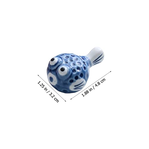 HEMOTON 6pcs Puffer Fish Chopstick Rest Ceramic Spoon Decorative Chopstick Rest Paint Brush Holder Household Decor Chopsticks Stand Pillow Decor Japanese Decor Modeling Ceramics
