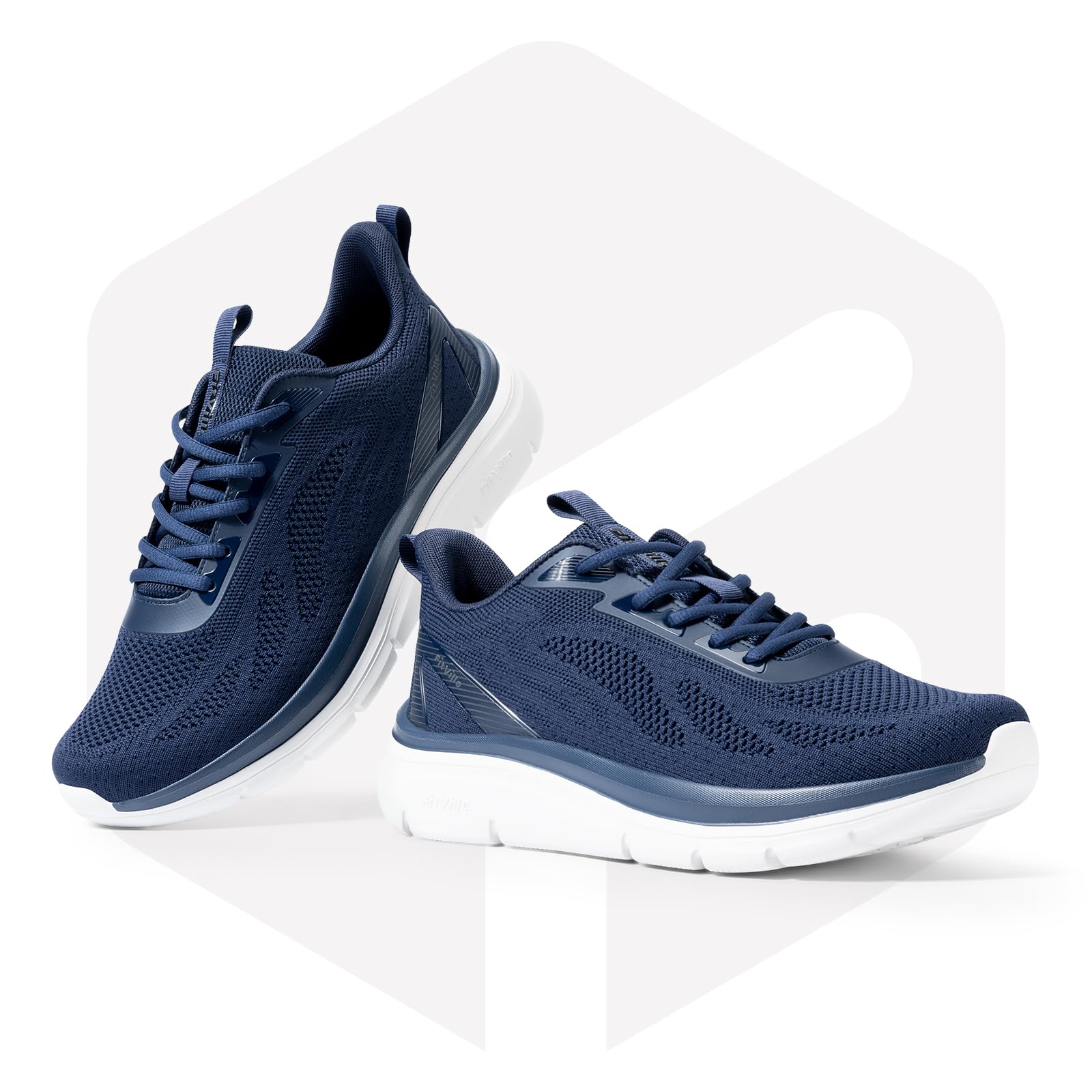FitVille Wide Running Shoes for Men Max Cushioning Mens Wide Width Sneakers Lightweight and Arch Support (Blue, 11.5 wide)