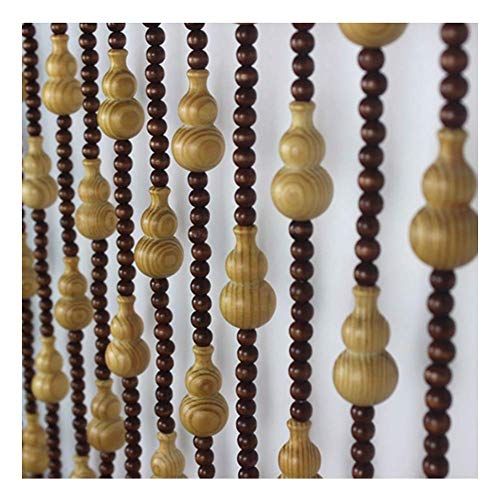 OKUOKA Beaded Door Curtains for Doorways Wood Bead String Curtain for Room Dividers -31 Strands Entrance Restaurant Screen Décor - Chinese Style - Customizable (Size : 1.2x0.8m)