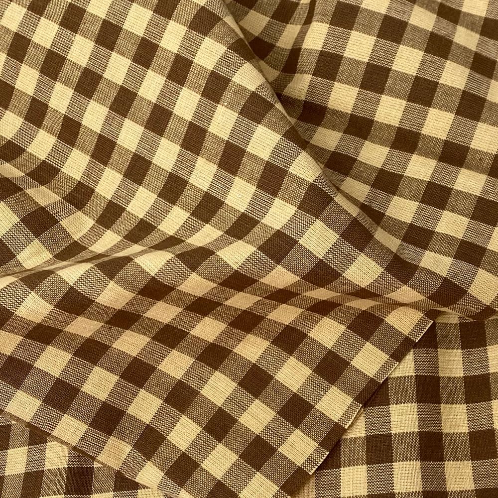 Tuscan Brown 5 Mini Buffalo Plaid 100% Cotton Homespun Fabric by JCS - Sold by The Yard