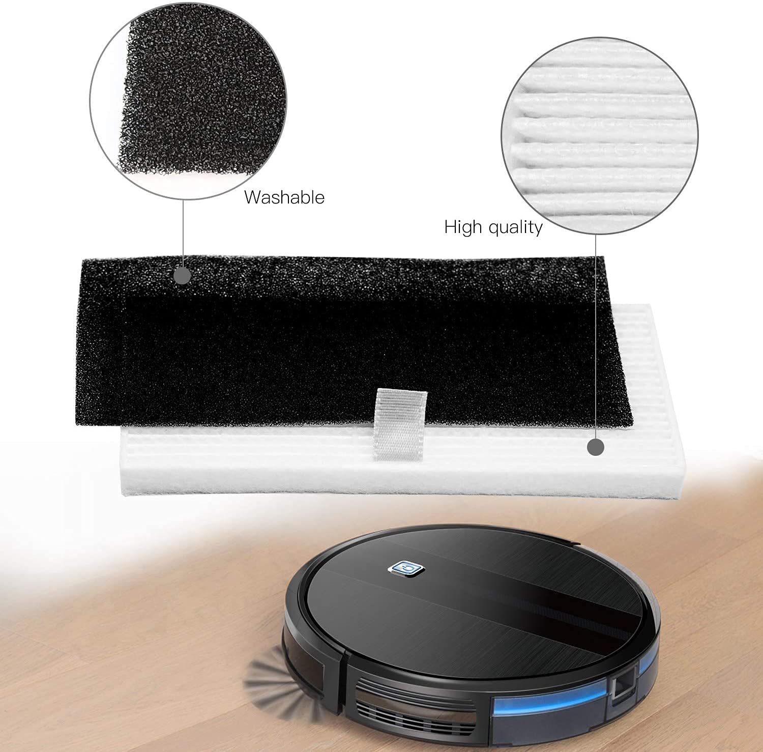 Filter and Side Brush Replacement Kit for R3500 R3500S iMartine D900C C800 C900 R3500A Robot Vacuum Cleaner, Vacuum Replaces Part Replenishment Brush Filter Accessories