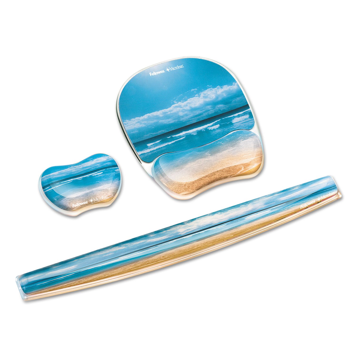 Fellowes Photo Gel Utility Wrist Rest with Microban Protection, Sandy Beach (9179501)