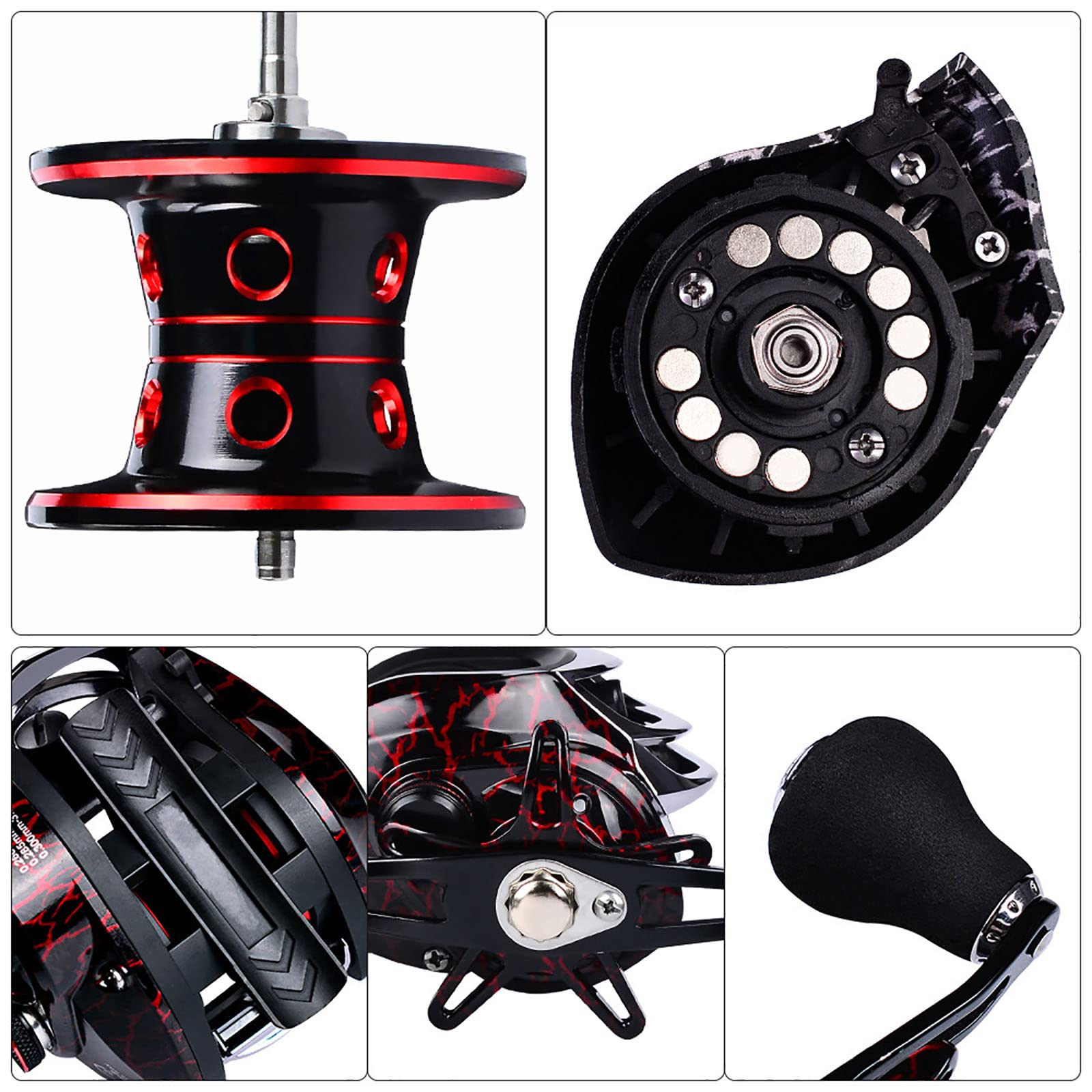 Fishing Baitcasting Reel, 18+1BB Drag Baitcasters, Magnet Braking System Bait Caster Reel, 7.1:1 Gear Ratio Ultra Smooth Baitcaster Fishing Reel DW121L Left Hand