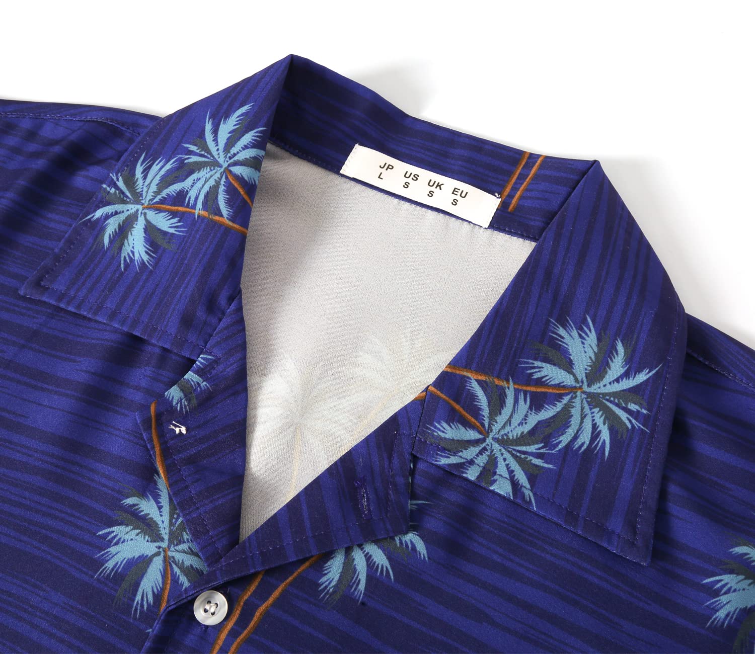 ELETOP Men's Hawaiian Shirt Quick Dry Tropical Aloha Shirts Beach Holiday Casual Shirts Blue F091 M
