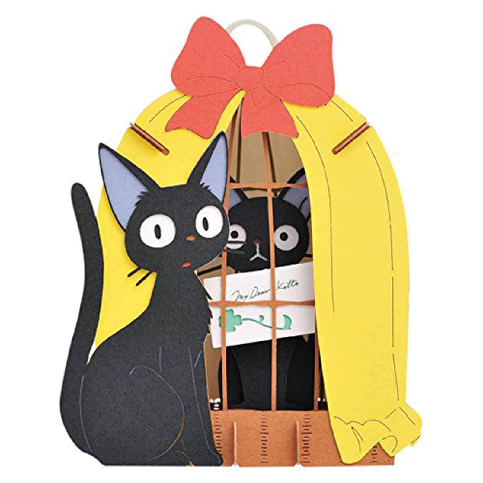 ensky Kiki's Delivery Service Jiji in Cage Paper Theater (PT-085) - Official Studio Ghibli Merchandise