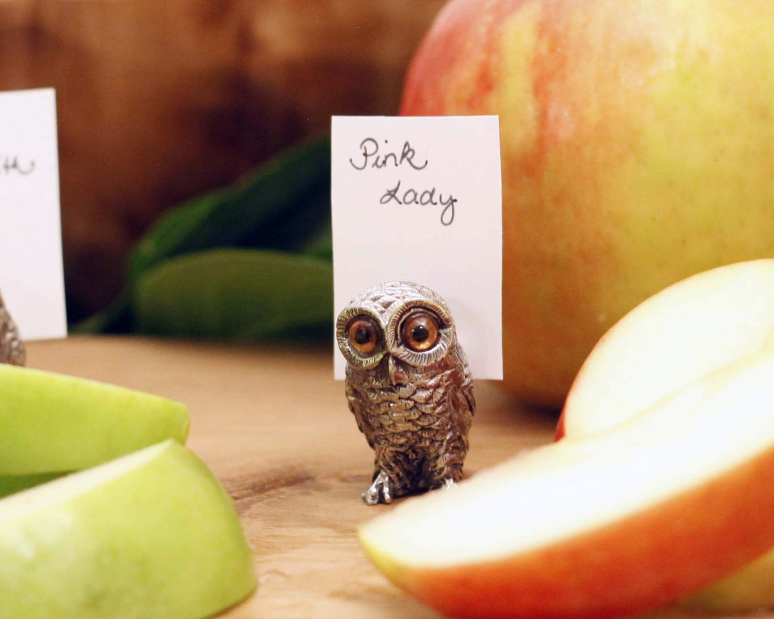 Vagabond House Pewter Owl Place Card Holder/Cheese Markers 1 inch Wide