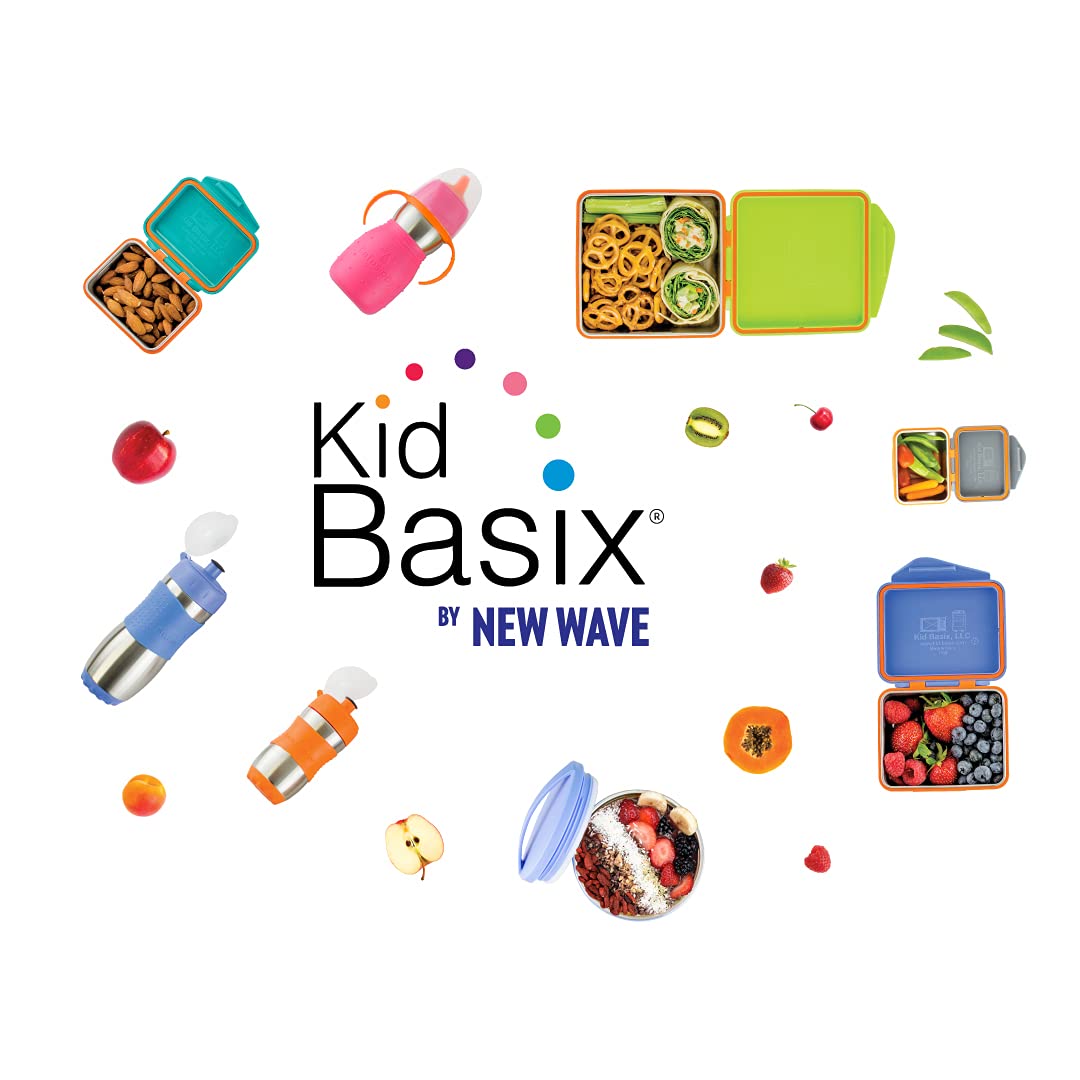 Kid Basix Safe Bowl, Reusable Stainless Steel Lunchbox Container for Adults, Thermos for Hot & Cold Food Storage, Dishwasher Safe, 16oz Lime (Color may vary)