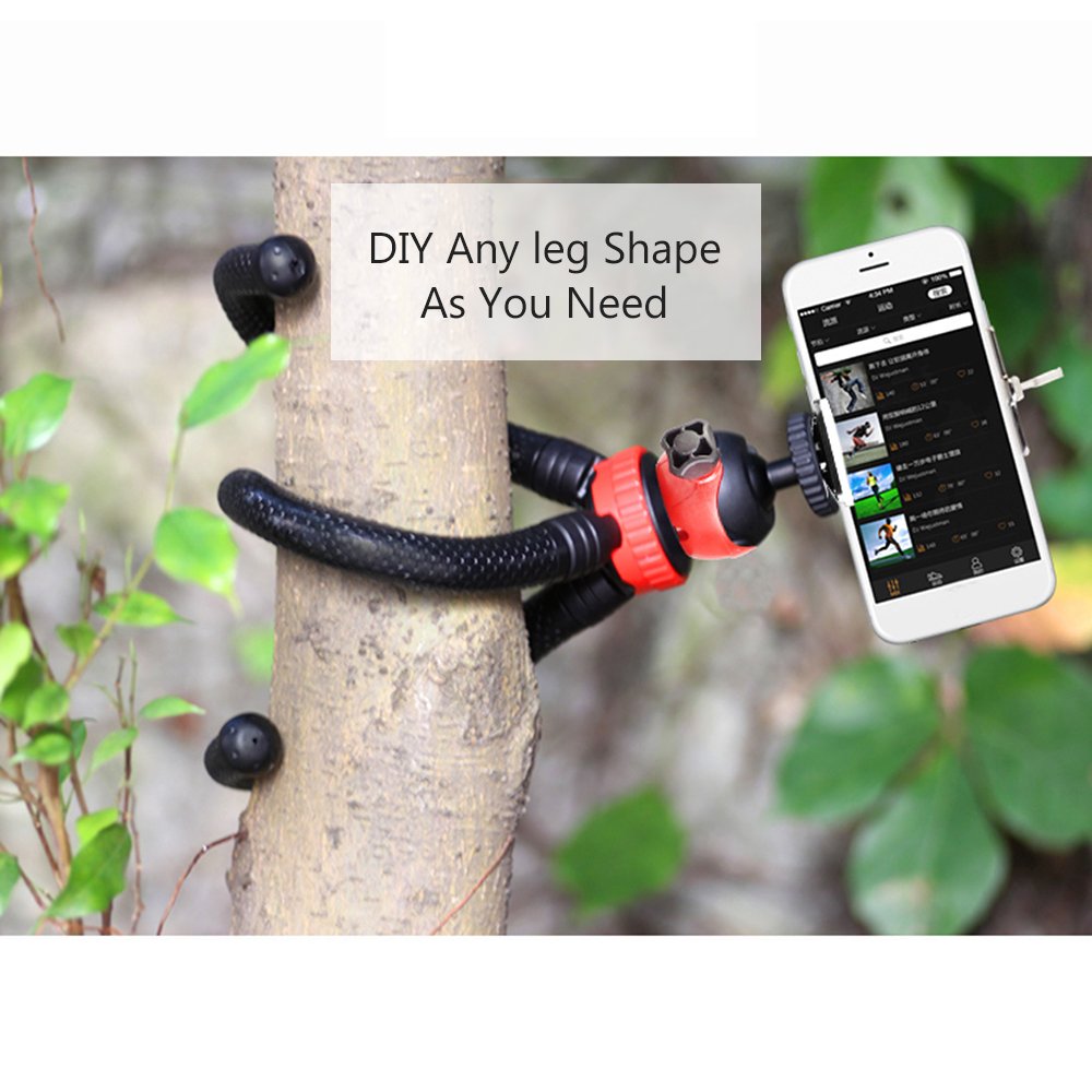 Flexible Mini Tripod Octopus Spider Stand Holder w/360 Ball Head for Yi GoPro Heor Action Camera for Canon Nikon for iPhone X 8