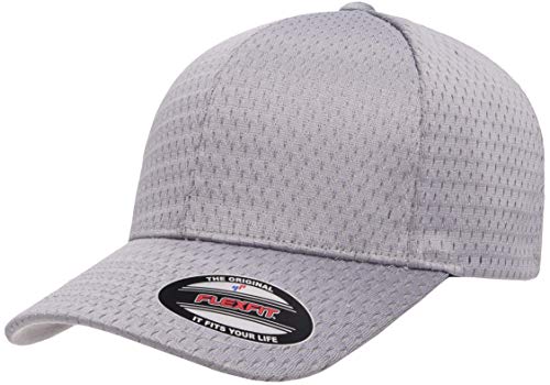 Flexfit mens Athletic Mesh Hat, Silver, One Size US