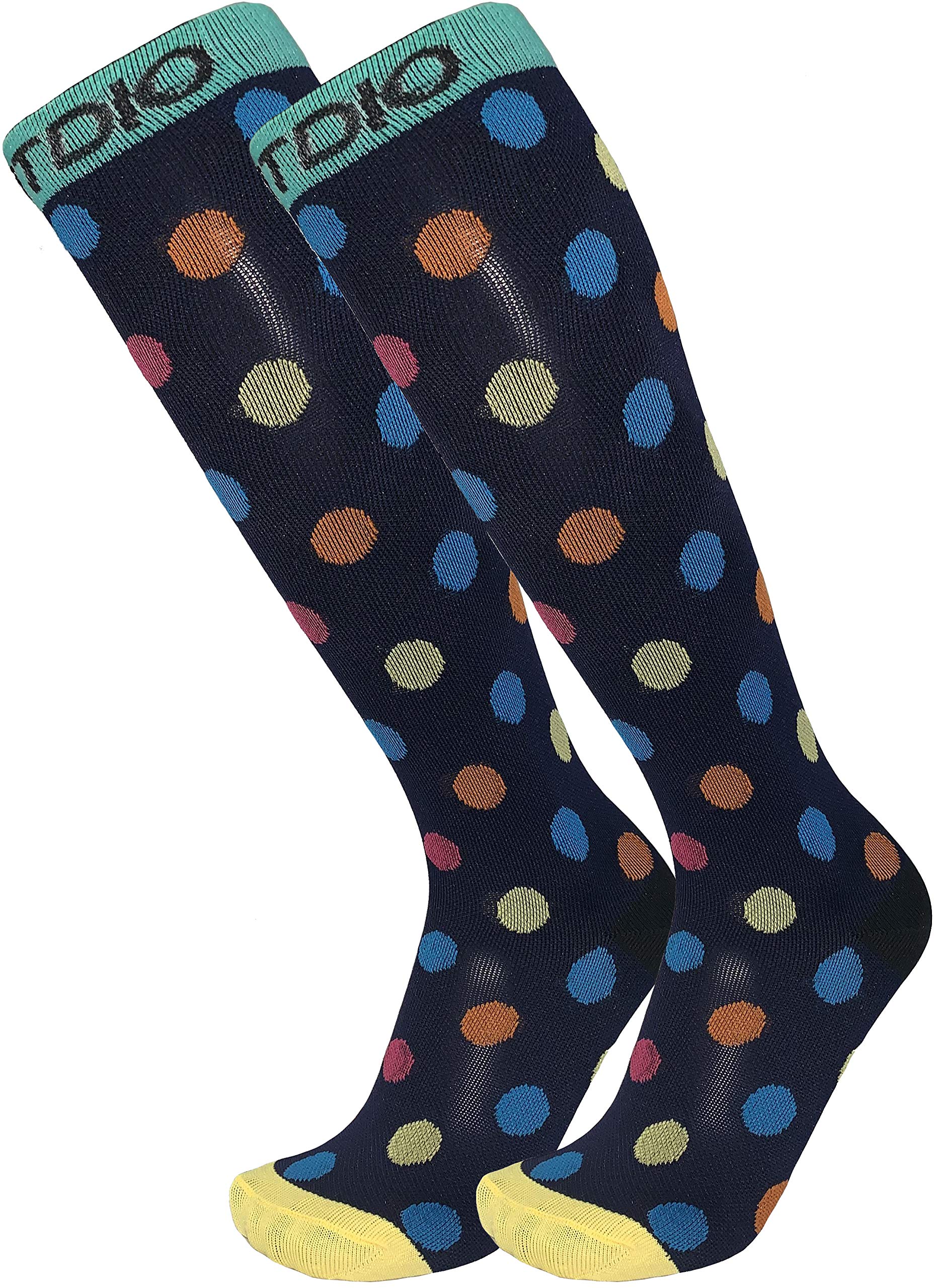 FITDIO Plus Size Wide Calf Knee High Unisex Graduated 15-20mmHG Compression Support Socks