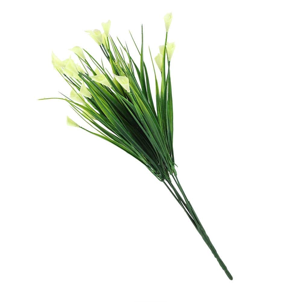 Fdit Artificial Flowers Calla Leaf Fake for Home Garden Party Wedding Decoration (White)