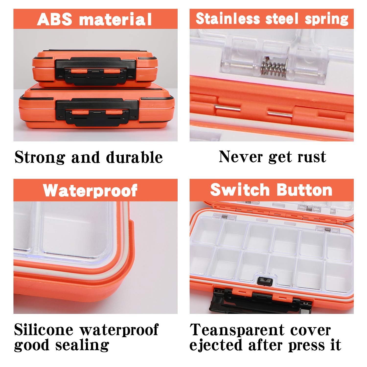 Fishing Tackle Box Waterproof Portable Tackle Box Organizer With Storing Tackle Set Plastic Storage, Floating Storage Box, Fishing Lure Boxes Bait Storage Case Containers For Trout, Jewelry, Bead