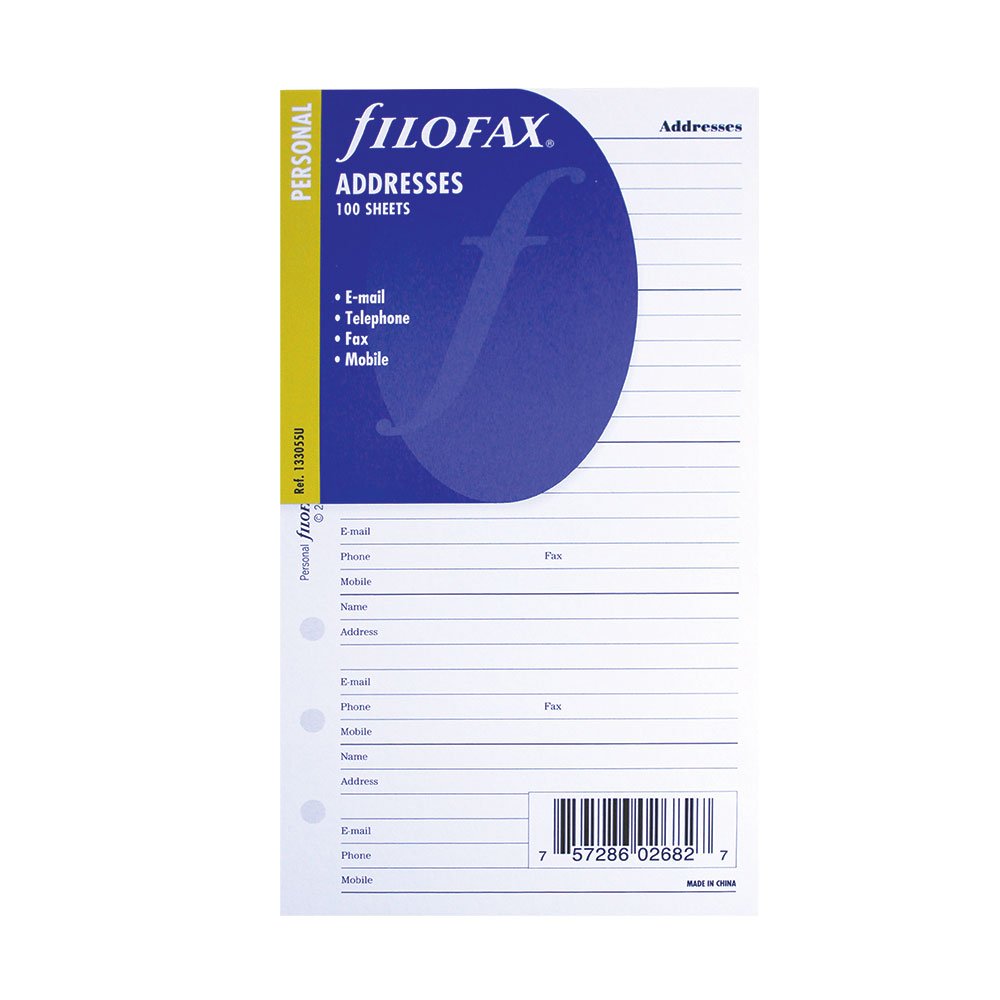 Filofax Name/Address/Telephone 100 Pack (B133055)