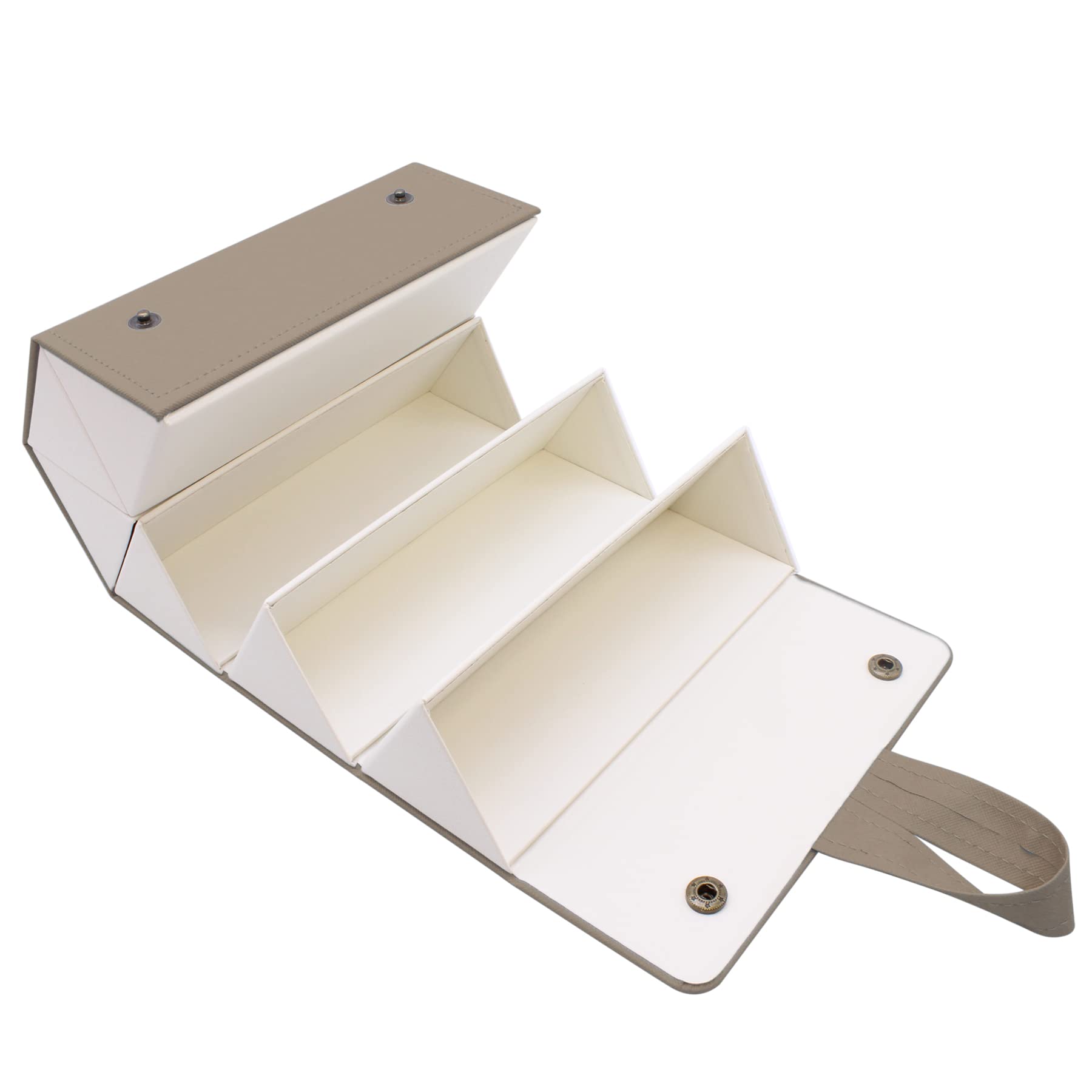 Five sunglasses storage box, 5 sockets pu foldable glasses display box (BROWM+GRAY)
