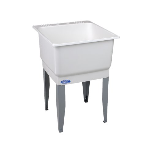Mustee 14 Utilatub Laundry Tub Floor Mount, 25-Inch x 23-Inch, White