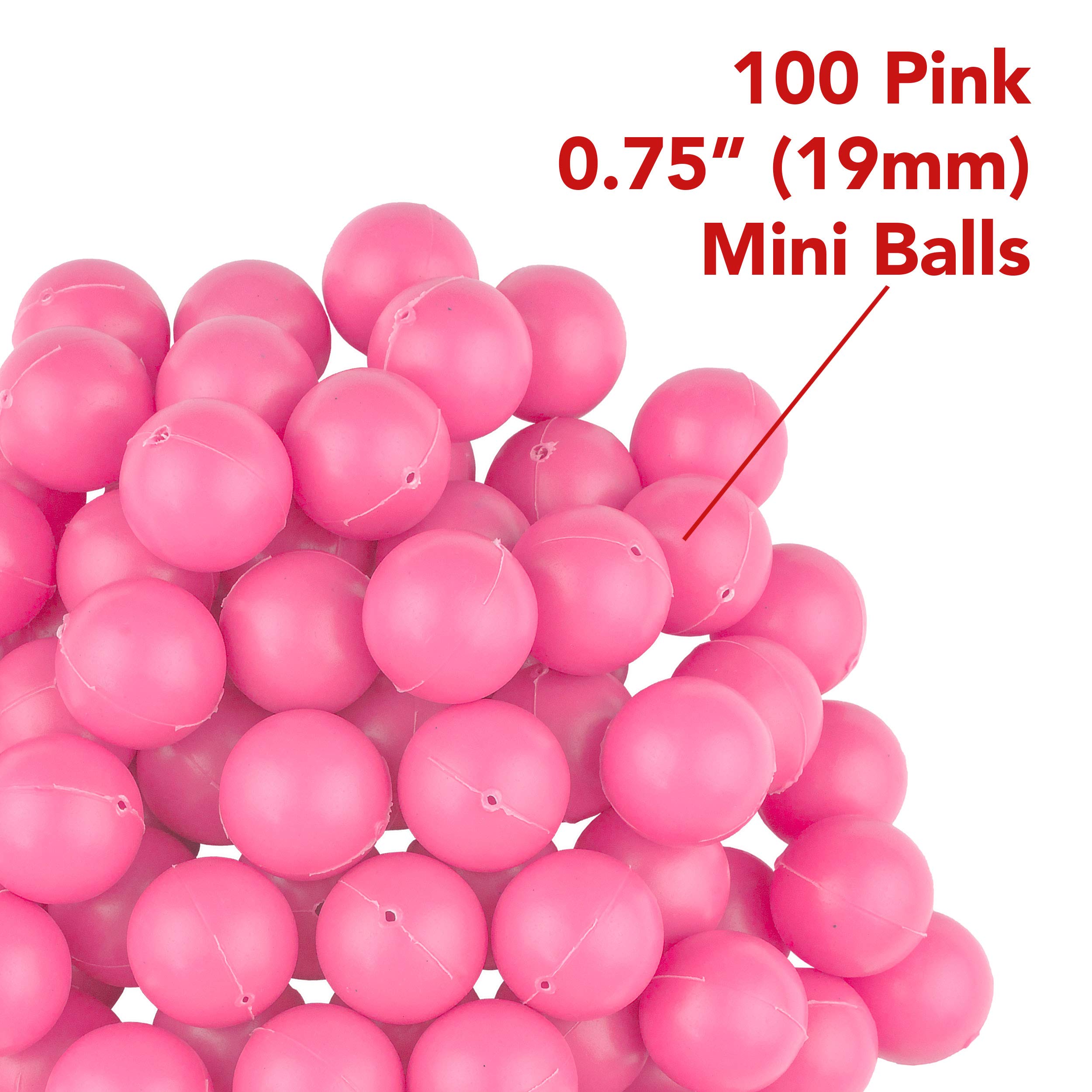Fairly Odd Novelties 3/4" Mini Ping Pong/Table Tennis/Beer Pong Round Balls (100 Pack), 19mm, Pink