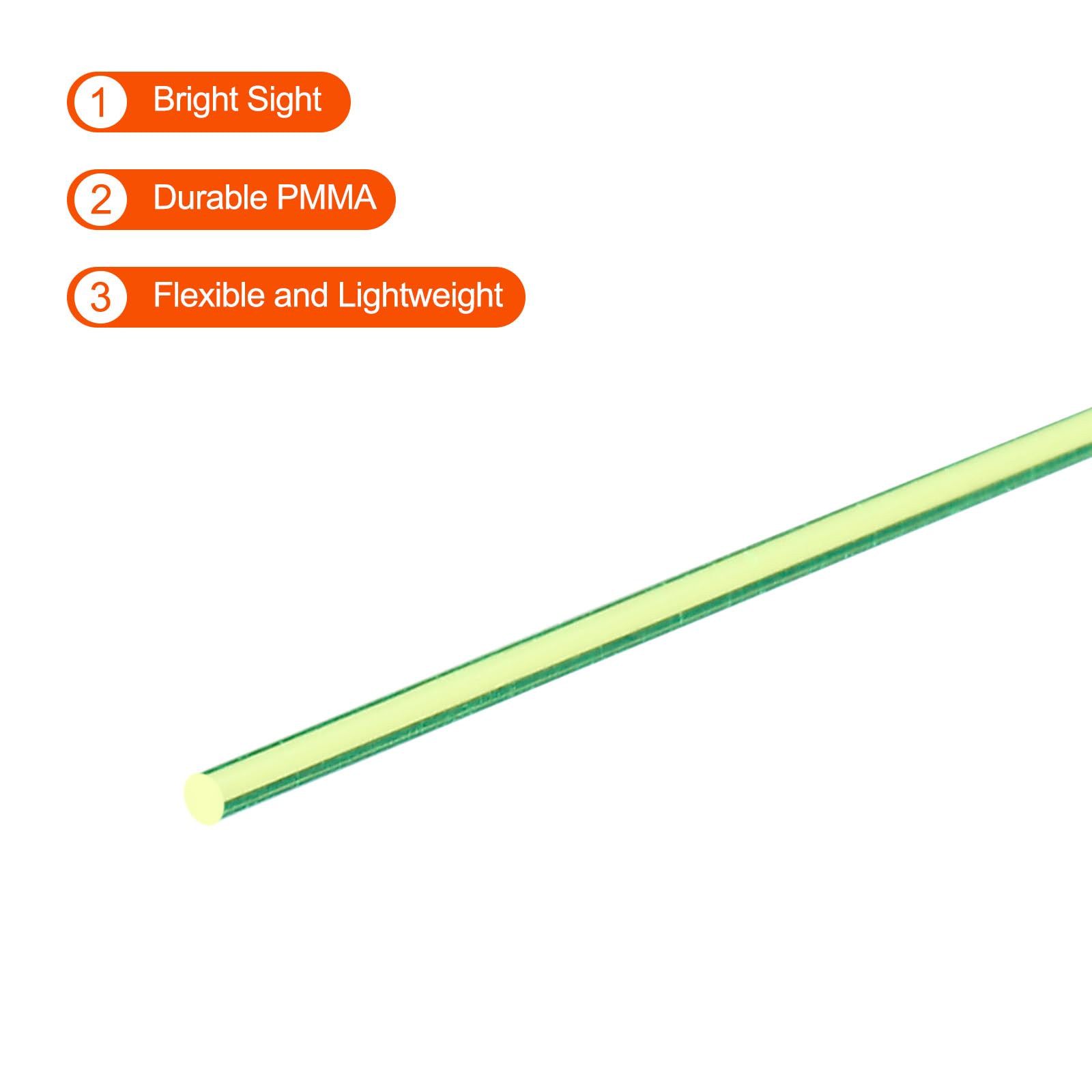 MECCANIXITY Fiber Optic Rods PMMA 0.75mmx30cm for Sight Filament Green Pack of 5