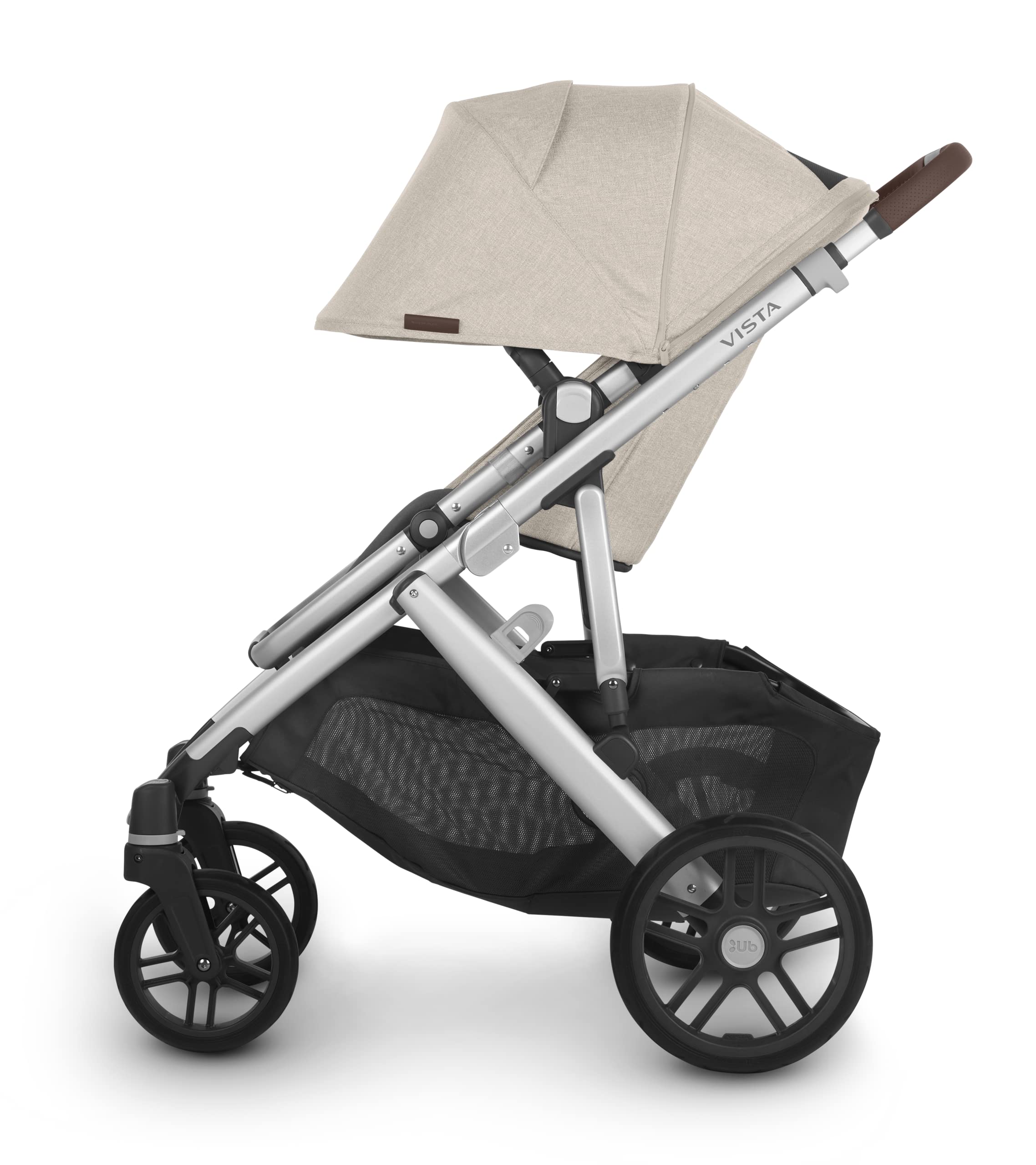 Vista V2 Stroller- Declan (Oat Melange/Silver/Chestnut Leather) + MESA V2 Infant Car Seat - Jake (Charcoal)