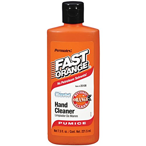 Fast Orange 25108 Pumice Lotion, Heavy Duty Hand Cleaner, Natural Citrus Scent, Waterless Cleaner For Mechanics, Strong Grease Fighter, 7.5 oz