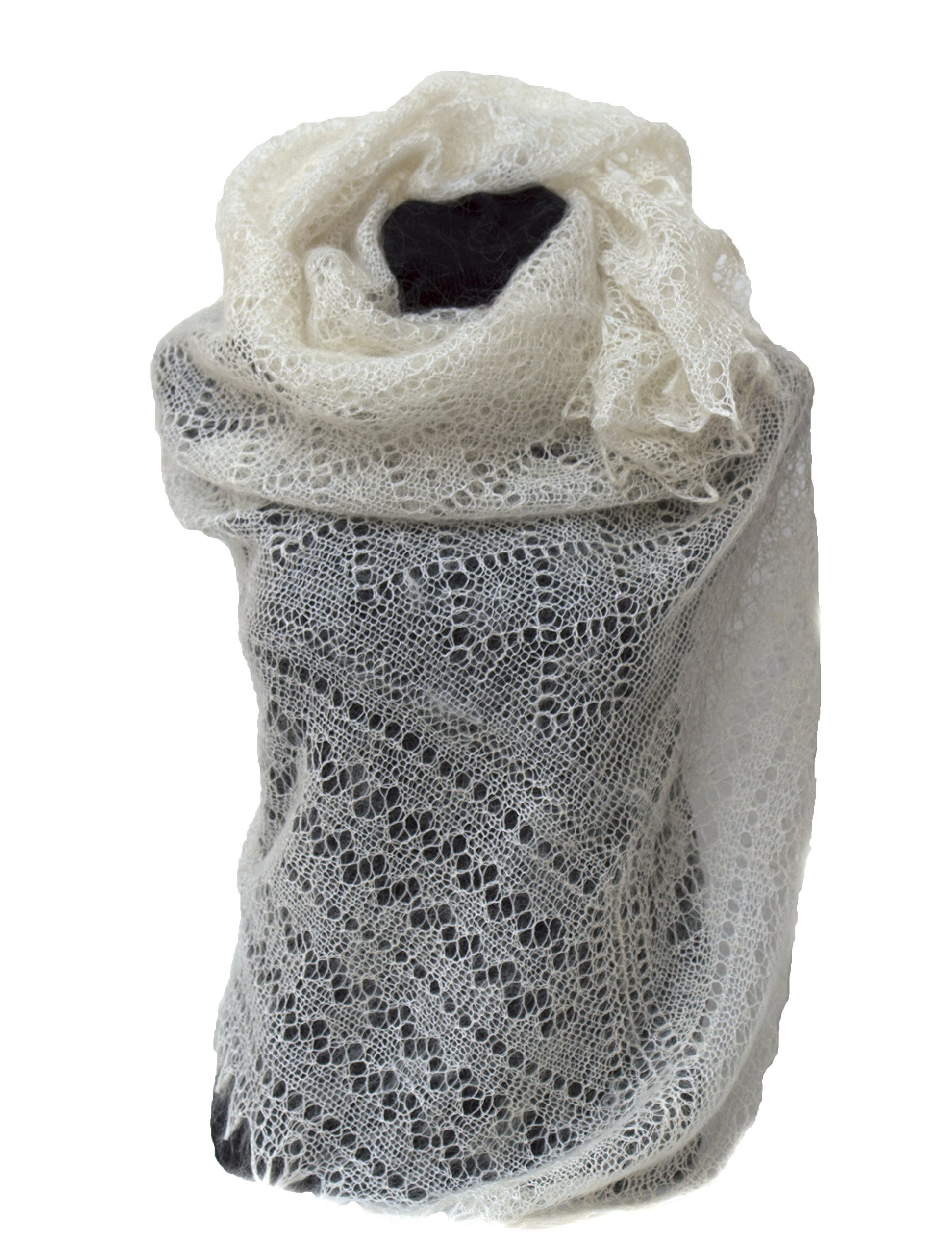 Fedelkea Victorian Lace Bridal Orenburg Crochet Shawl Winter Wedding 47x47 Inch
