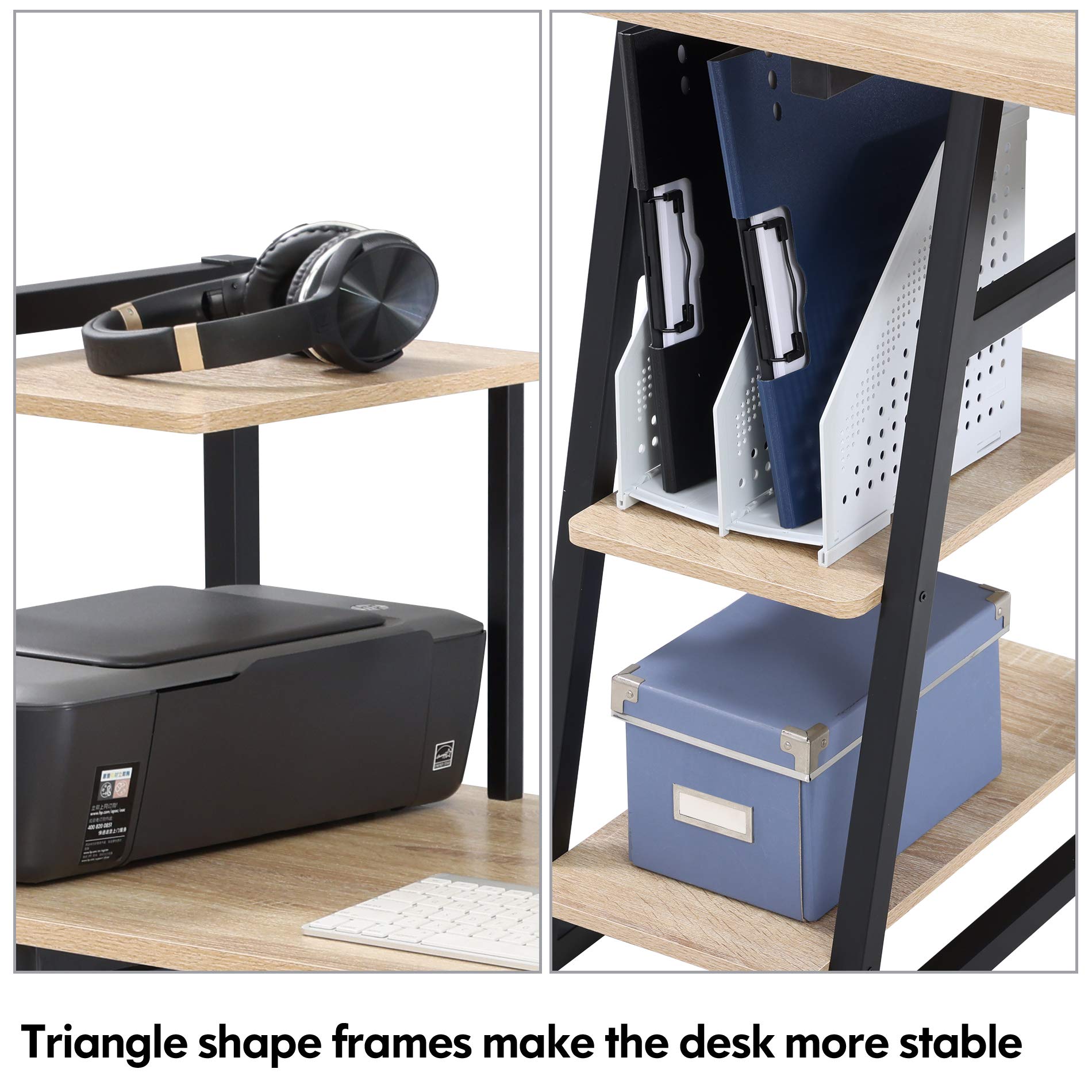 FITUEYES Computer Desk with Shelves,Home Office Writing Table with Bookshelf,40 Inch Modern Style PC Desk for Small Space,Nature