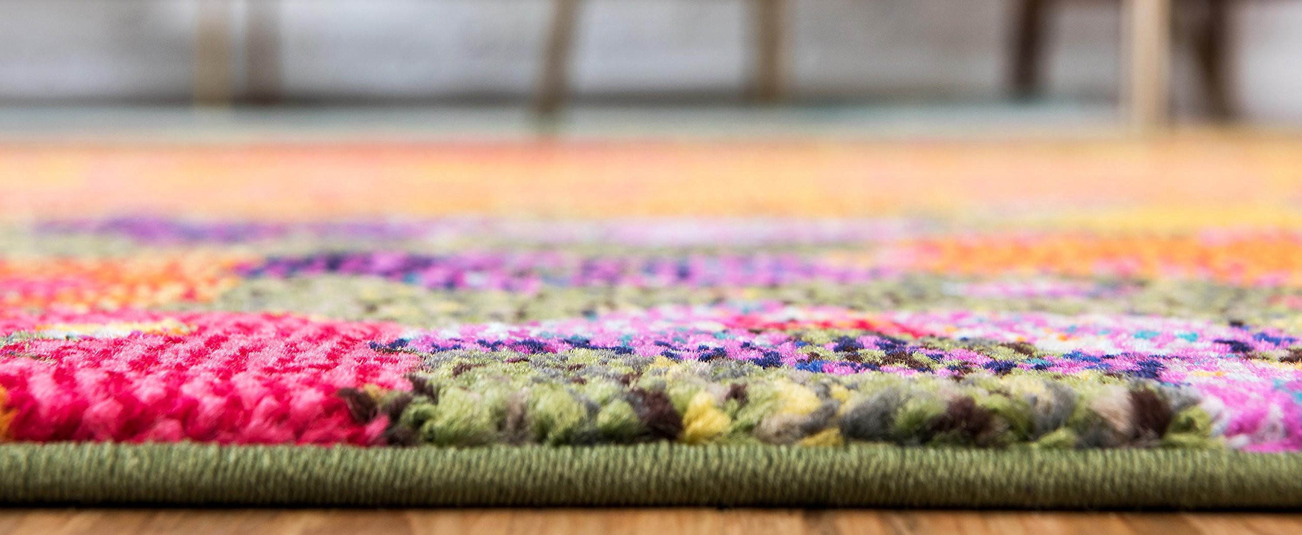 Unique Loom Estrella Collection Floral, Landscape, Abstract, Modern, Fields Area Rug, 5' 1" x 8' 0", Multi/Green