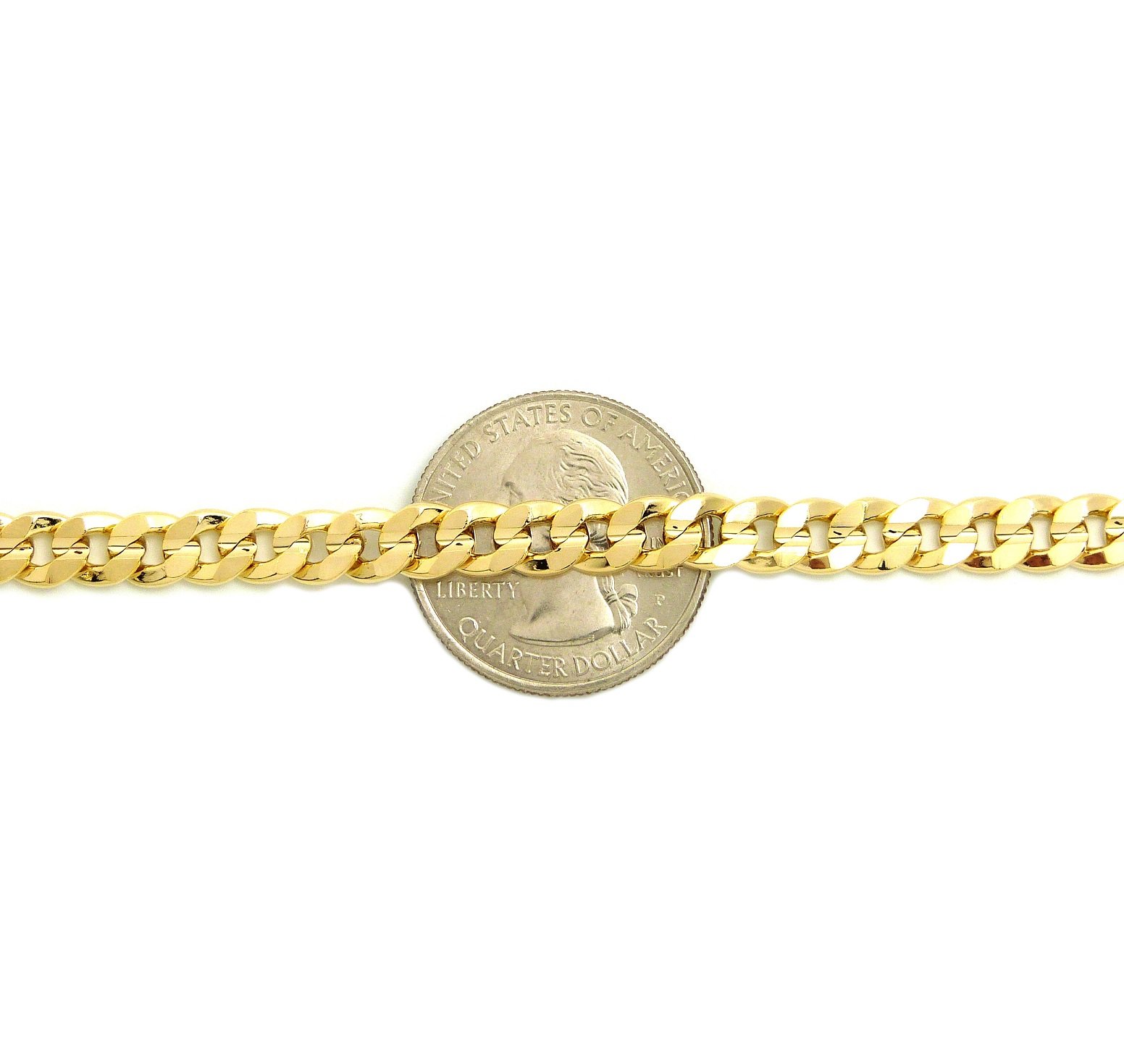 Fashion 21 Anklet for Women Electro Gold Plated Ankle Bracelet - Made in Korea (6mm 10" Concave Cuban Anklet)