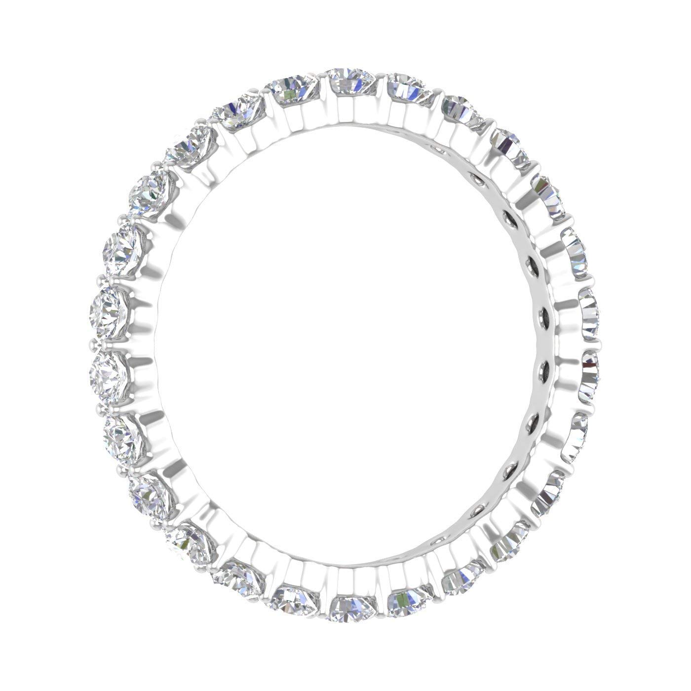 FINEROCK 1.01 Carat Prong Set Diamond Eternity Ring Band in 14K White Gold (Ring Size 7) (I1-I2 Clarity)